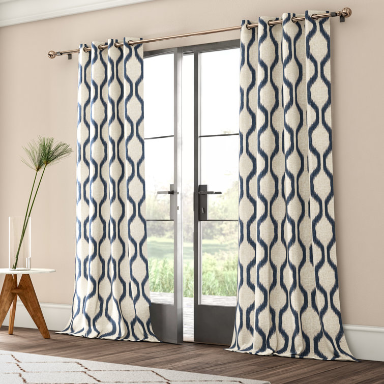Ivy Bronx Clayburgh Geometric Room Darkening Grommet Single Curtain